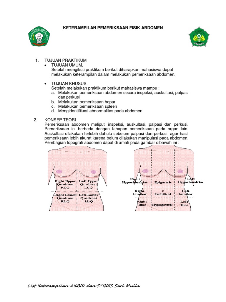 6227 - Sop - Checklist Pemeriksaan Fisik Abdomen | PDF