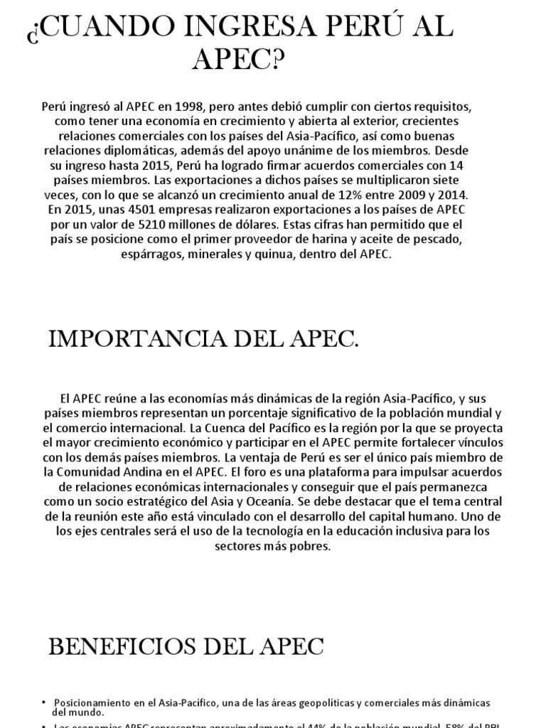 Grupo 5 APEC | PDF | Cooperacion economica Asia Pacifico | Perú