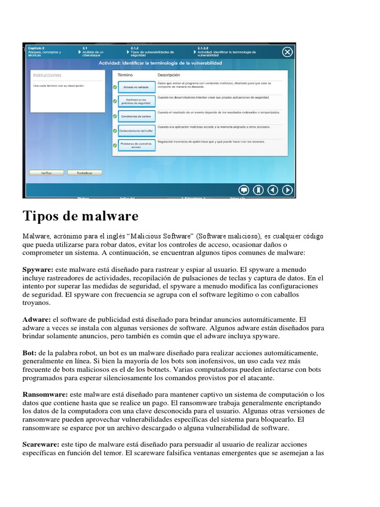 Tipos de Malware | PDF | Malware | Cortafuegos (informática)