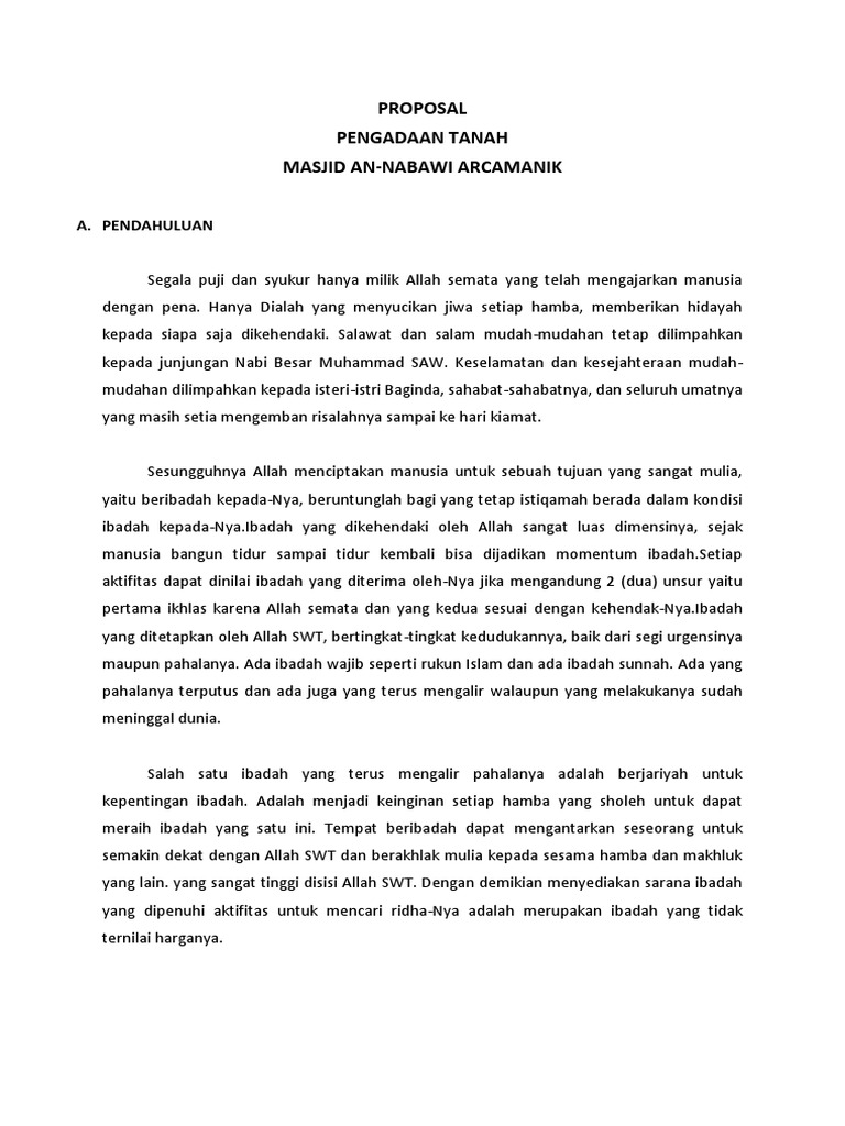Proposal Pembebasan Lahan Revisi | PDF