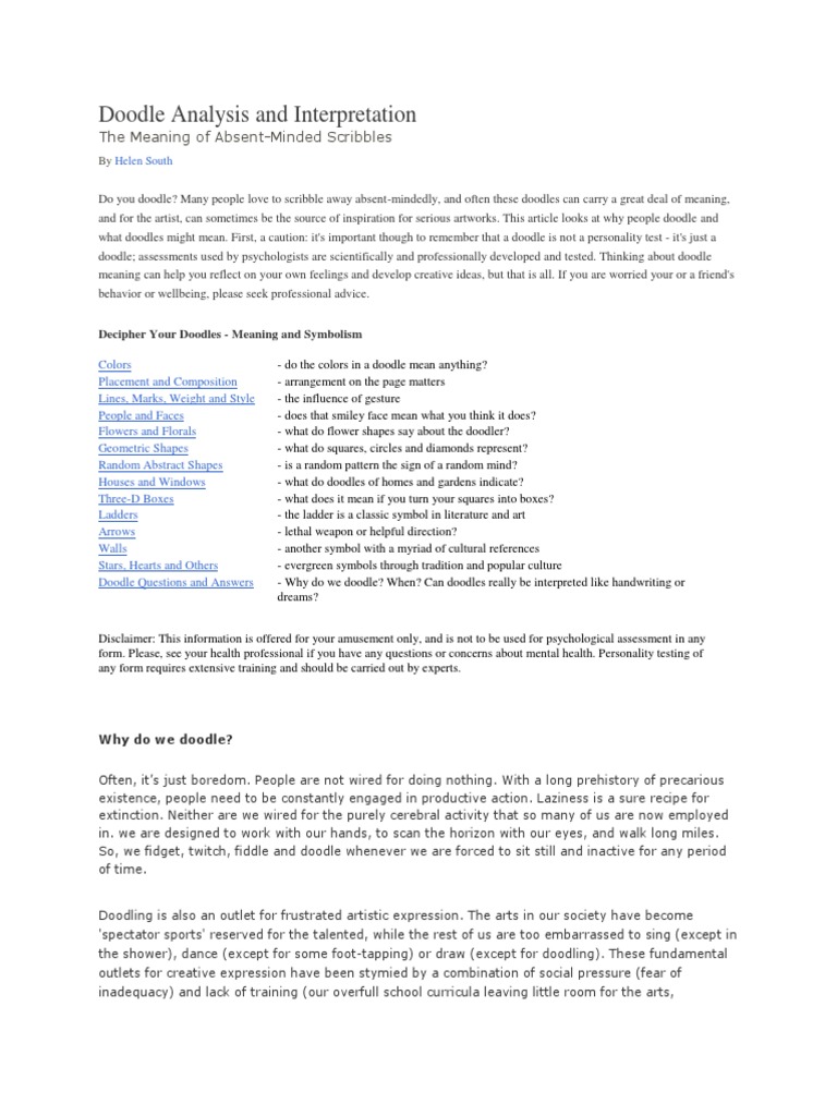 Doodle Analysis and Interpretation | PDF | Graphology | Red