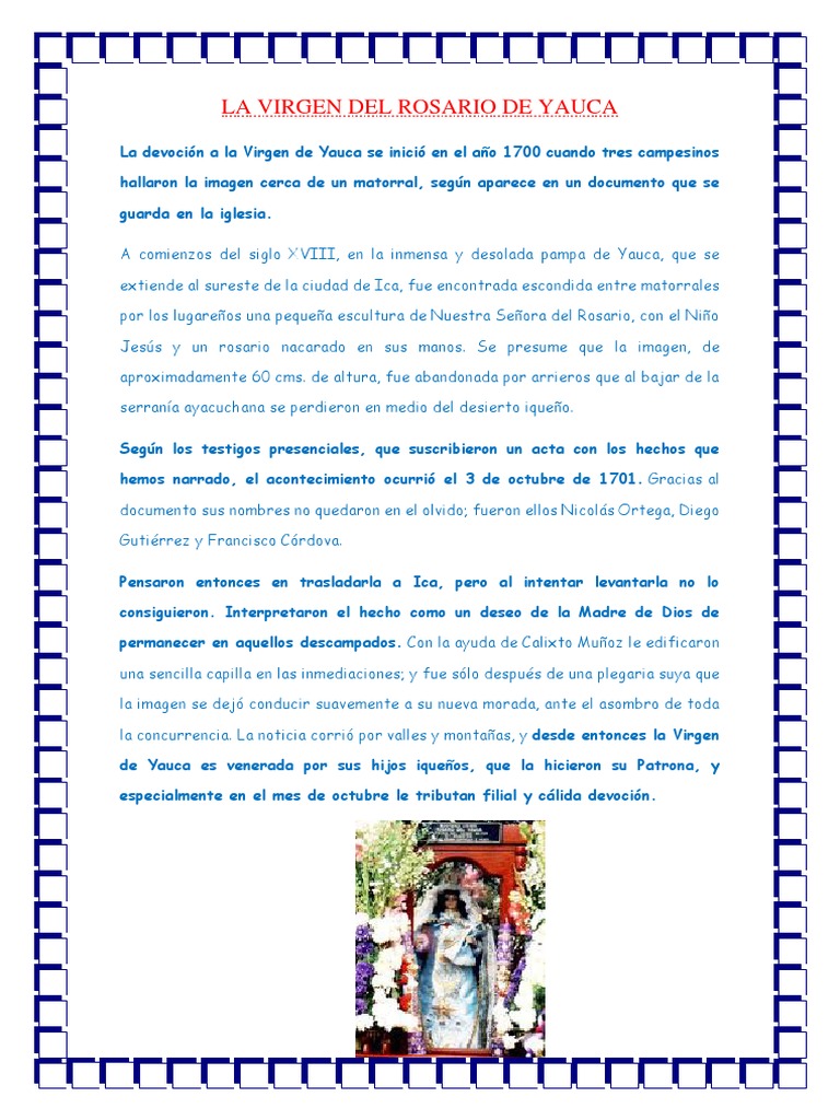 La Virgen Del Rosario de Yauca | PDF | Rosario | María, madre de Jesús