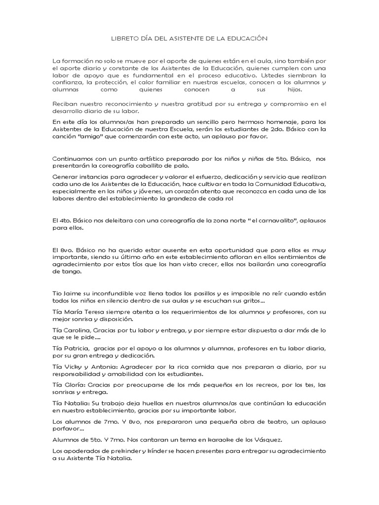 Libreto Dia Del ASISTENTE | PDF
