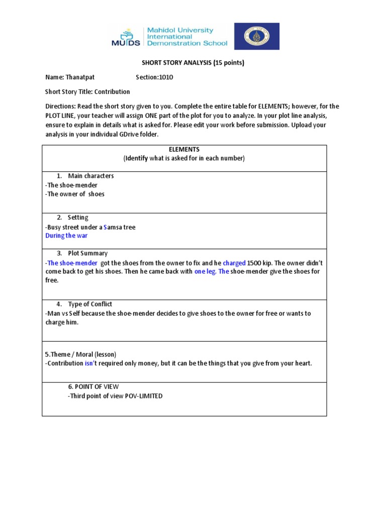 short story analysis | Short Stories | Behavioural Sciences