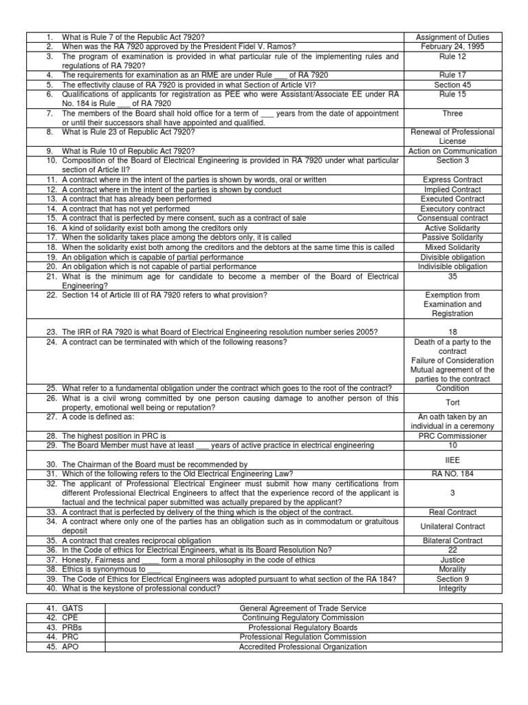Powers and Duties of the Board of Electrical Engineering | PDF ...