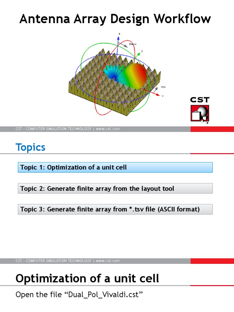 CST Antenna Array Workflow | PDF | Antenna (Radio) | Array Data Structure