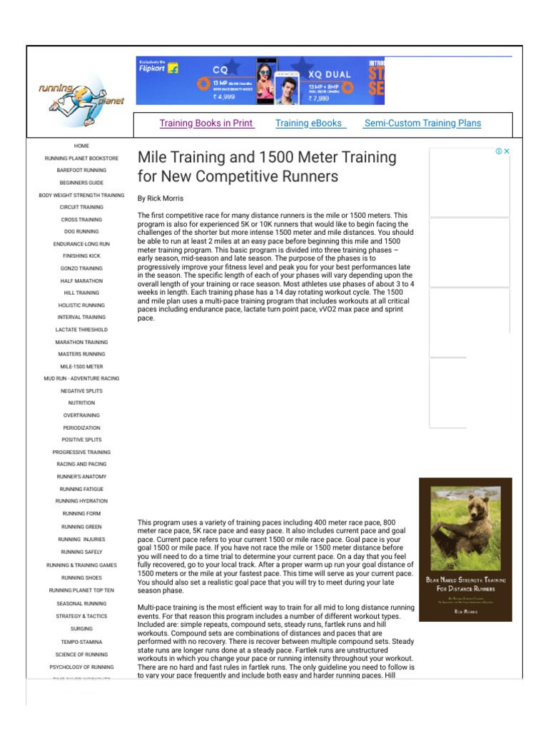 Basic Level 1500 Meter and Mile Training Program PDF | PDF | Running ...