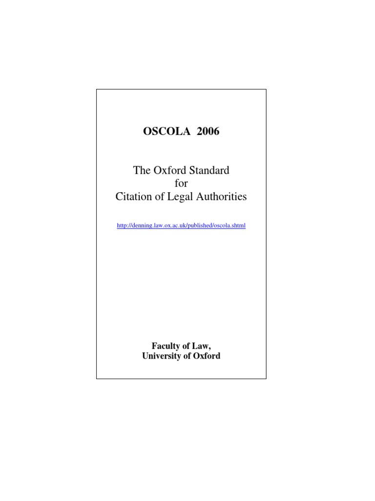 Oscola 2006 | PDF