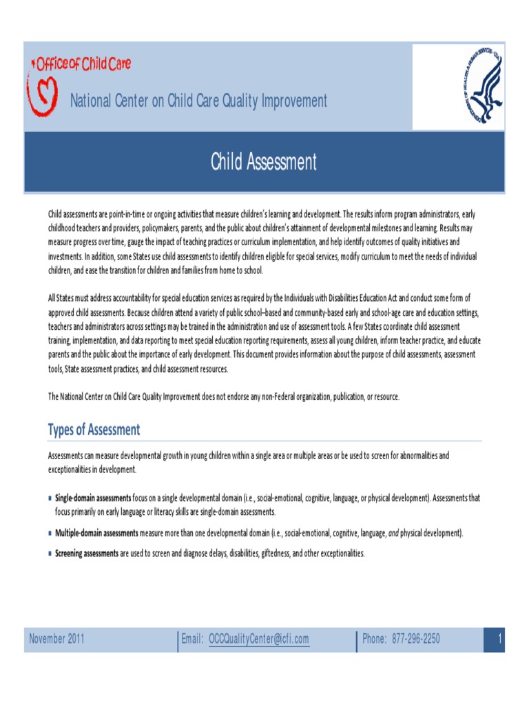 Child Assessment | PDF | Educational Assessment | Early Childhood Education