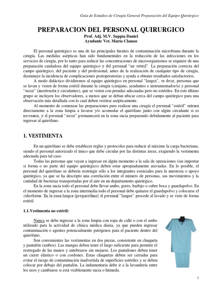 8 Preparacion Del Personal Quir 2014 PDF | PDF | Lavado de manos | Cirugía