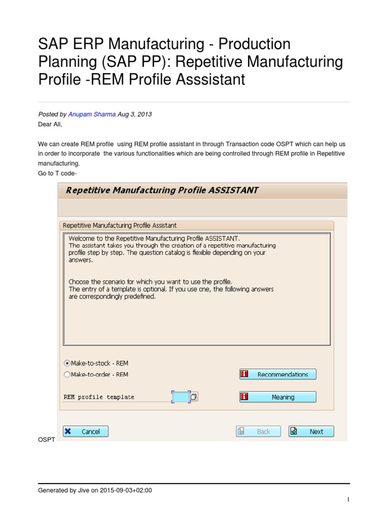 SAP PP REM Profile Assistance | PDF | Business | Software