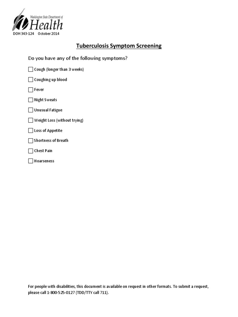 TB Symptom Screening | PDF