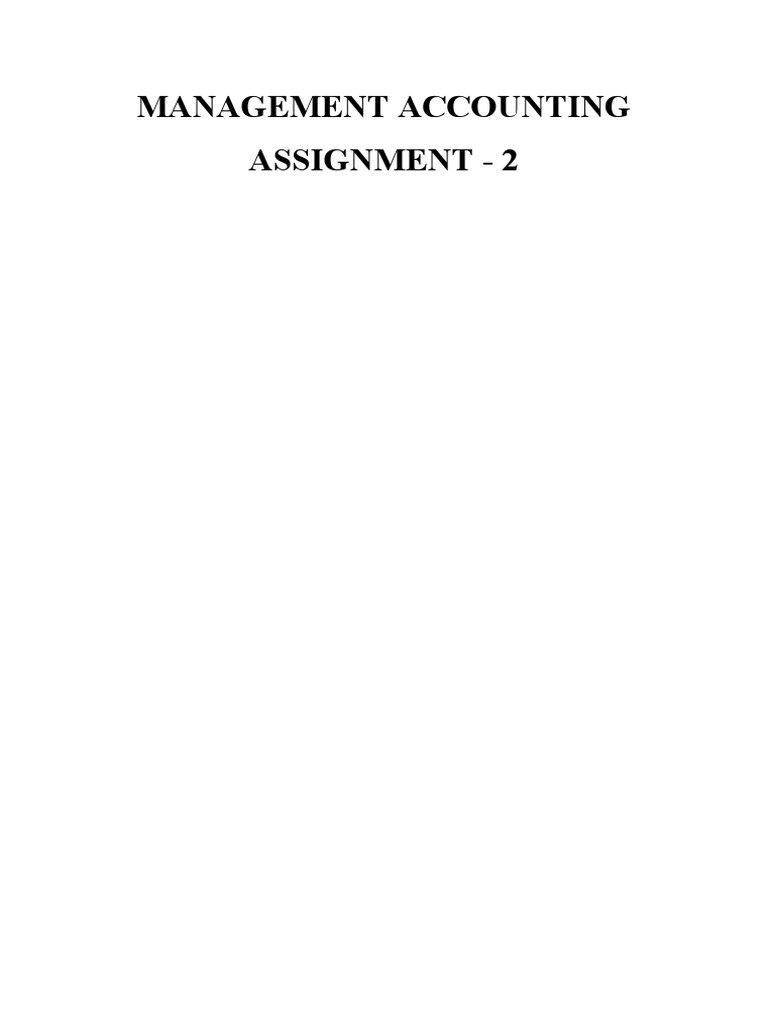 Management Accounting | PDF
