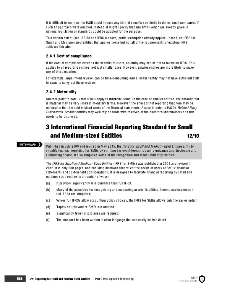 Ifrs For Smes | PDF | Goodwill (Accounting) | International Financial ...