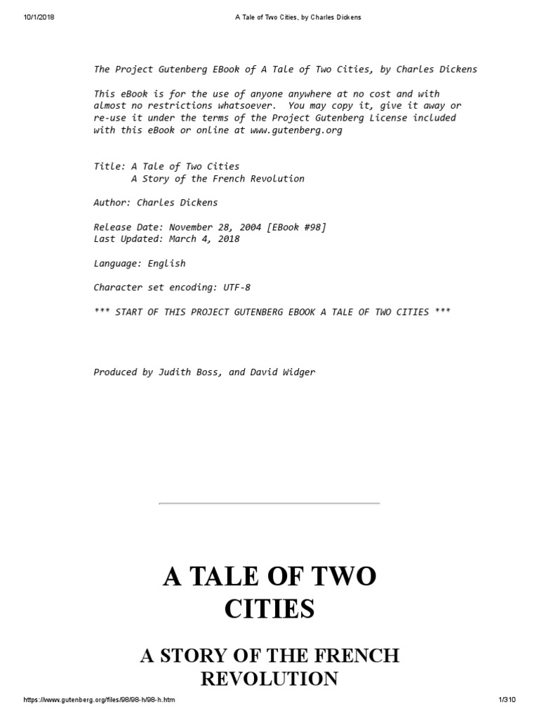 A Tale of Two Cities, by Charles Dickens | PDF | A Tale Of Two Cities ...