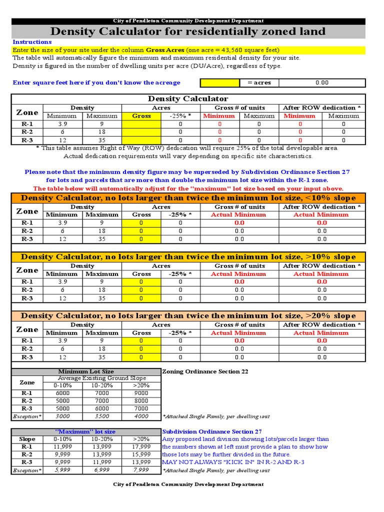 Residential Density Calculator 2012 | Download Free PDF | Nature