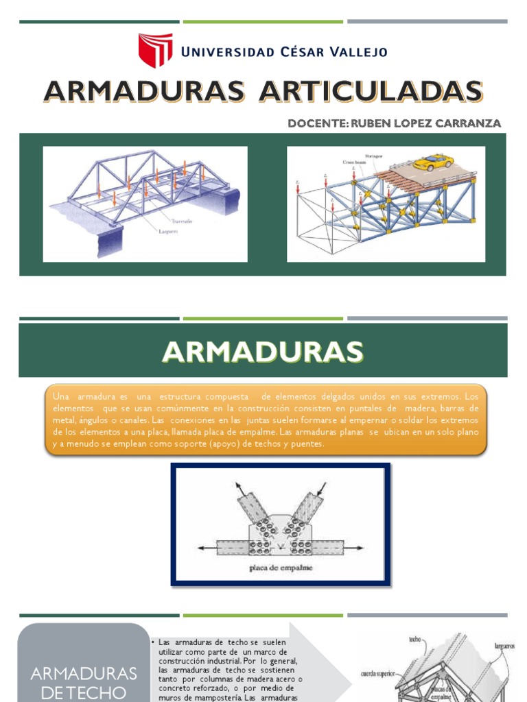 Tipos y Análisis de Armaduras Estructurales | PDF | Estrés (Mecánica ...
