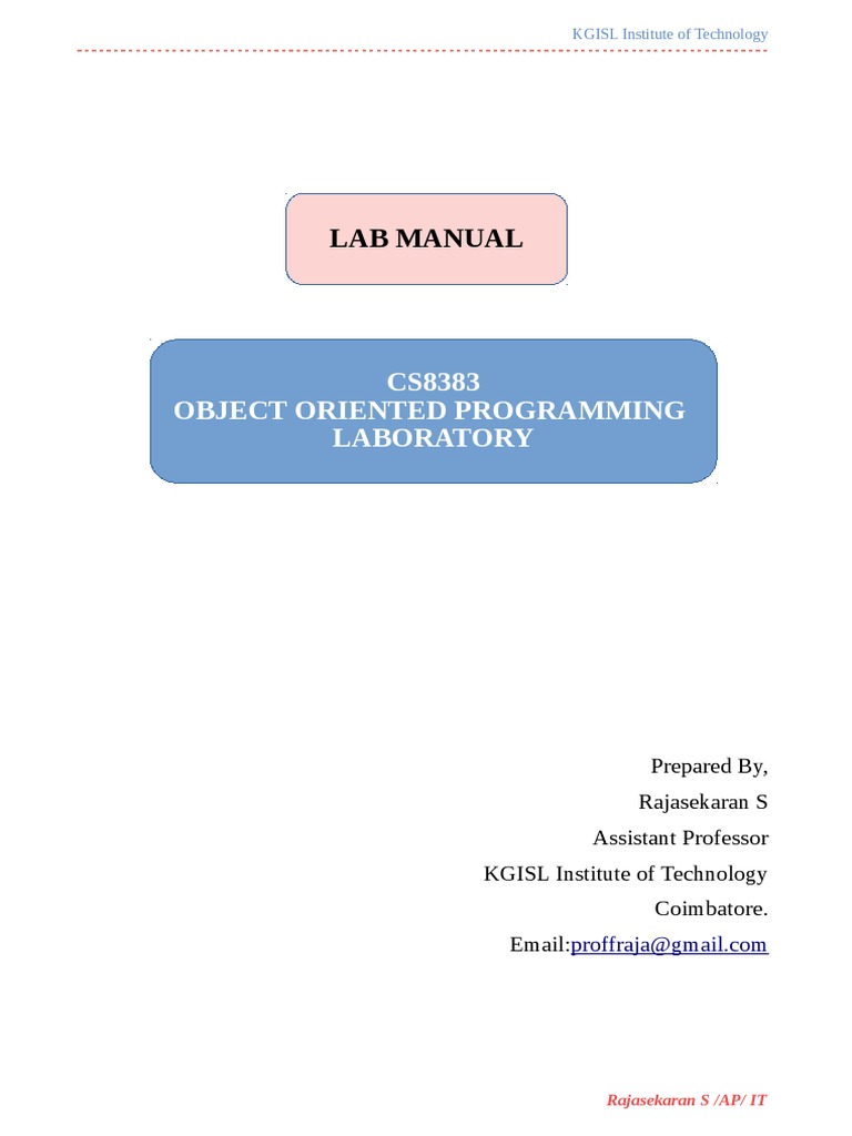 Cs8383 Oops Lab Manual | PDF | Command Line Interface | String ... Cs8383 Oops Lab Manual | PDF | Command Line Interface | String ...