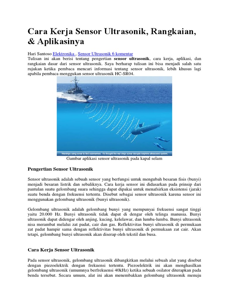 Cara Kerja Sensor Ultrasonik | PDF
