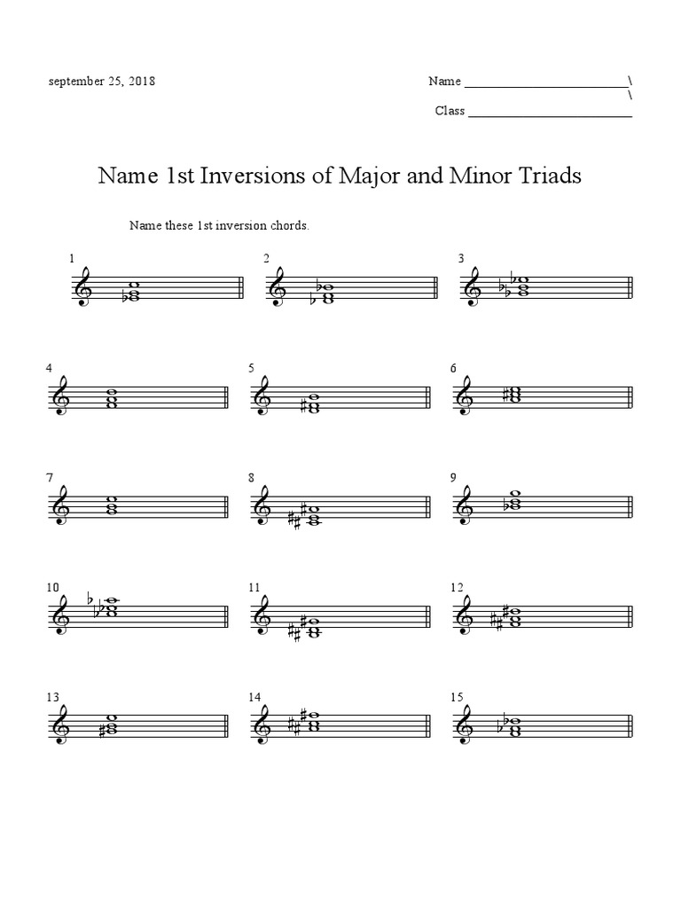Music Theory: Chord Inversions Quiz | PDF