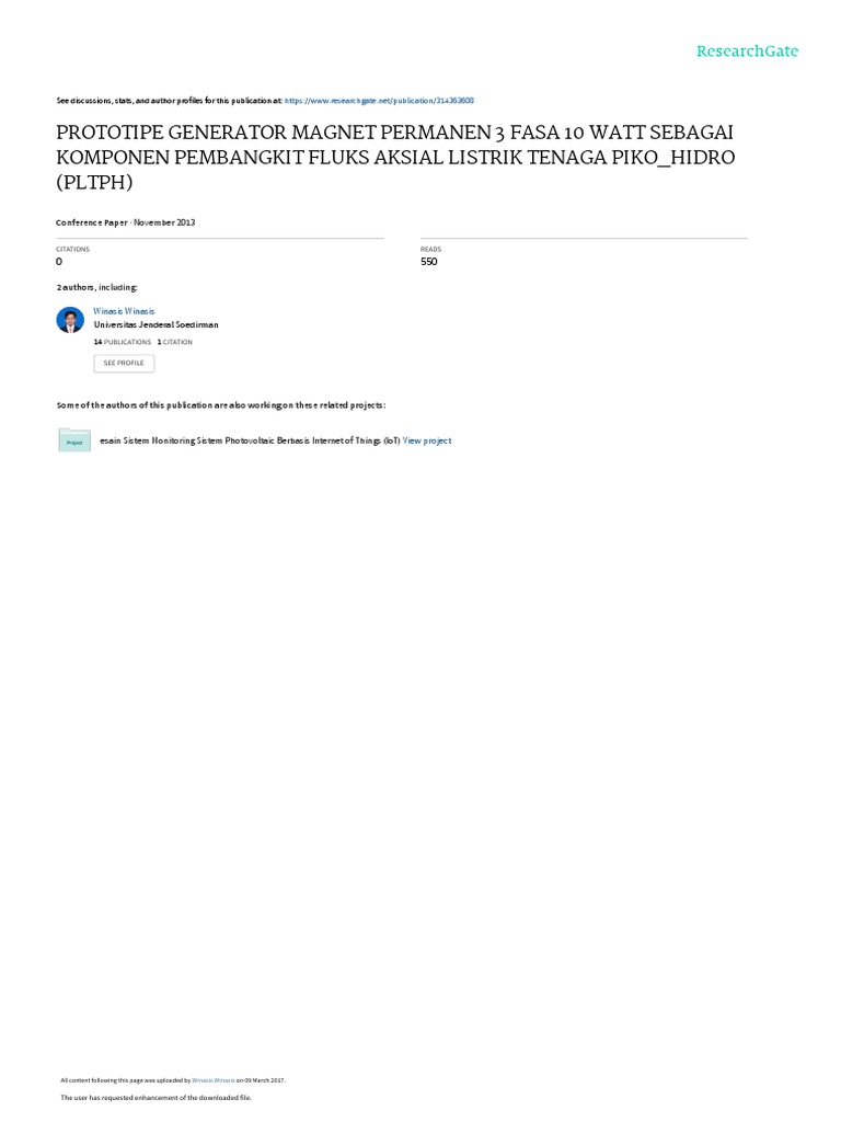 Prototipe Generator Magnet Permanen 3 Fasa 10 Watt Sebagai Komponen ...