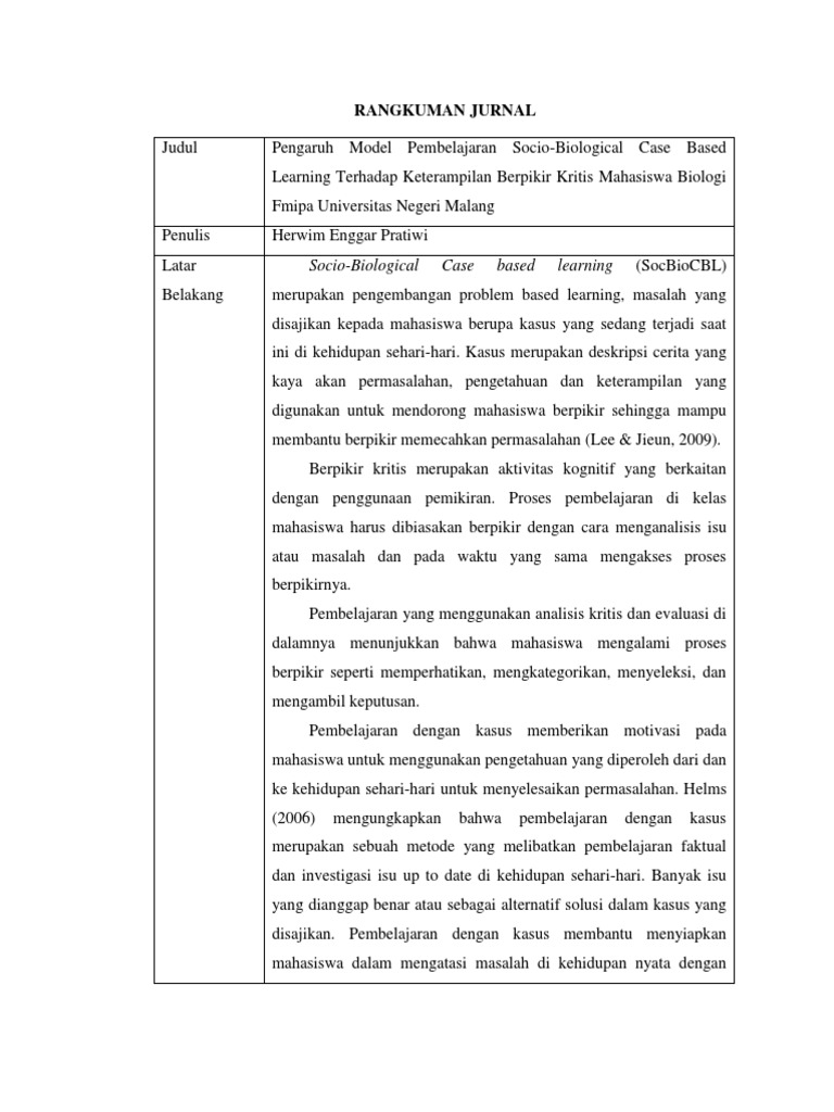 Format Rangkuman Jurnal | PDF