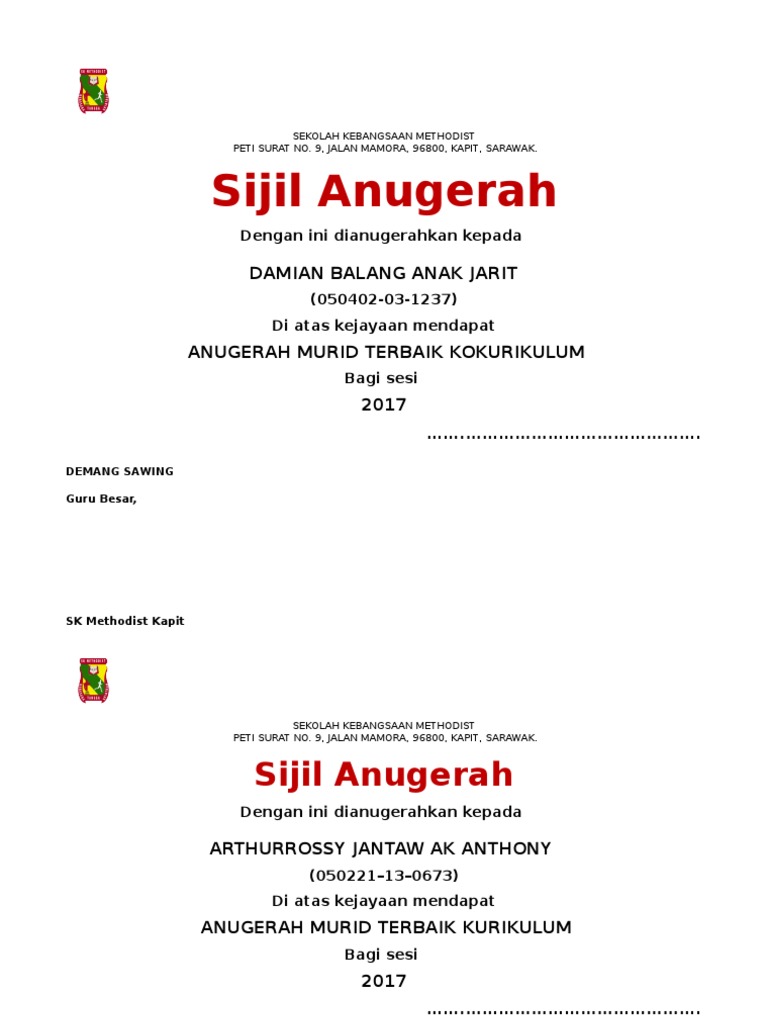 Sijil Tokoh Akademik | PDF
