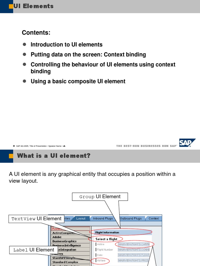 Understanding UI Elements in SAP | PDF | User Interface | Hierarchy