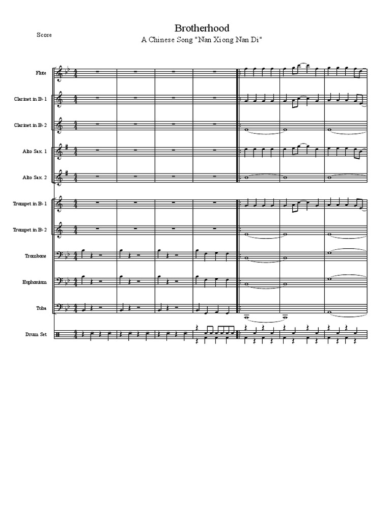 Brotherhood: A Chinese Song "Nan Xiong Nan Di" | PDF