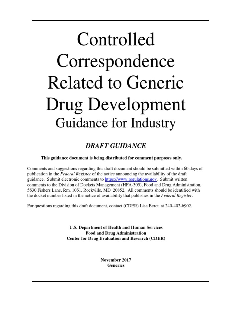 Controlled Correspondence | PDF | Food And Drug Administration ...