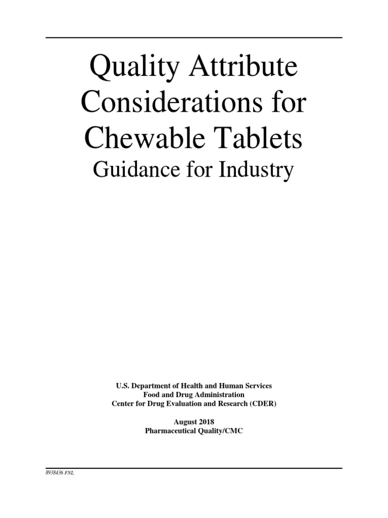 Quality Attributes Chewable Tablets | PDF | Tablet (Pharmacy) | Over ...