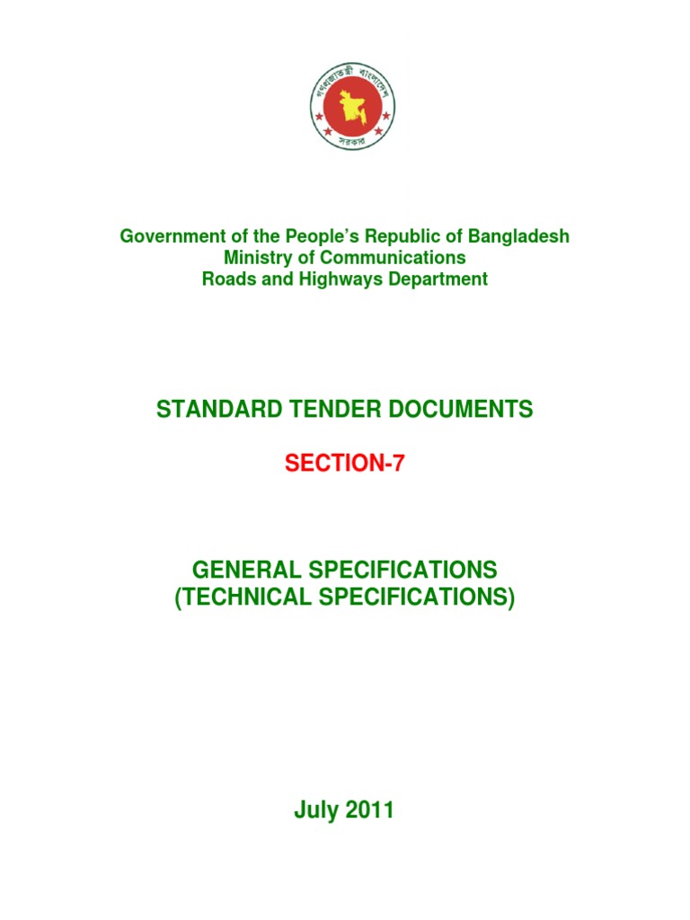 Standard Tender Documents Section 7 | PDF | Specification (Technical ...
