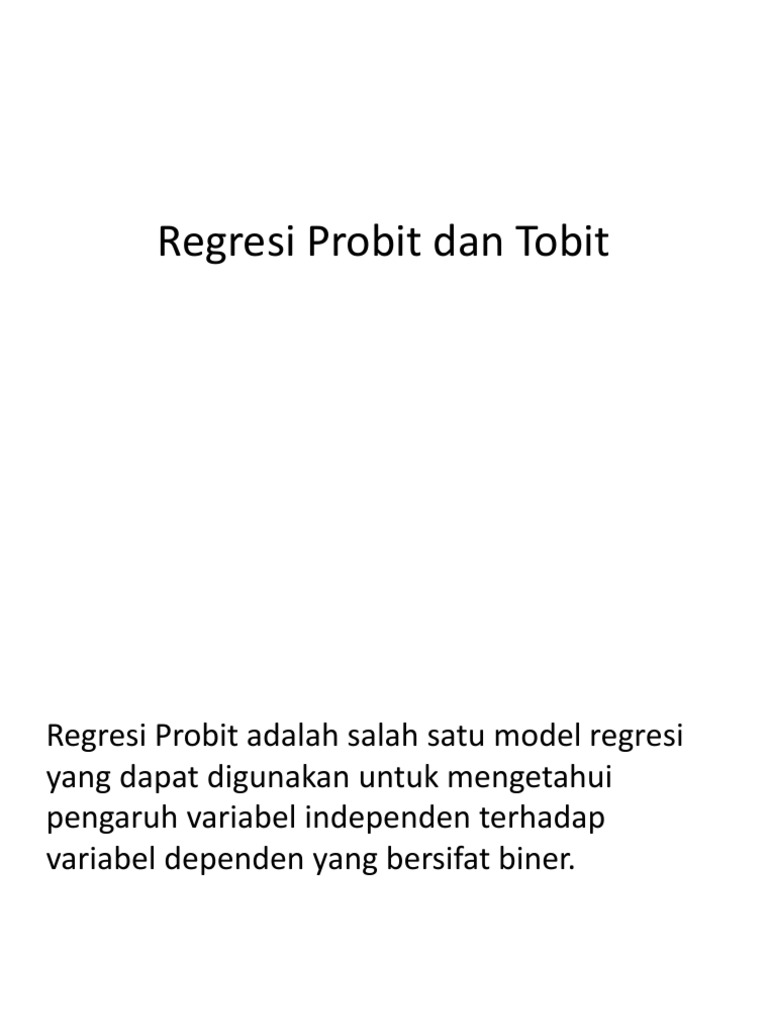 Regresi Probit Dan Tobit | PDF