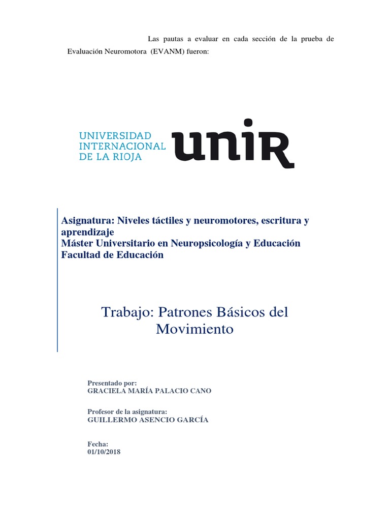 Evaluación de Patrones de Movimiento Infantil | PDF | Pie | Aprendizaje