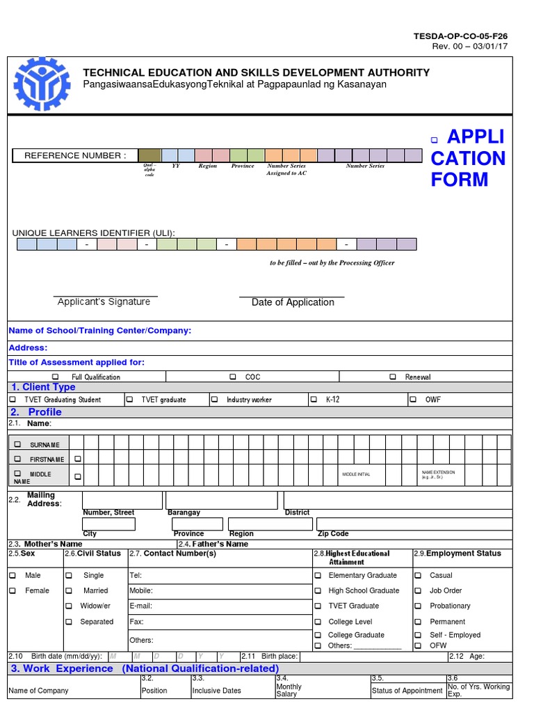 TESDA OP CO 05 Competency Assessment Forms | PDF | Vocational Education ...