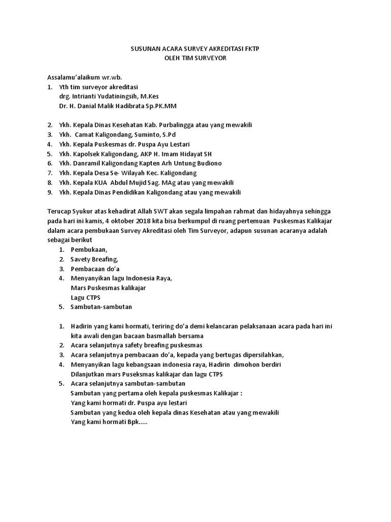 Susunan Acara Apel Pagi | PDF