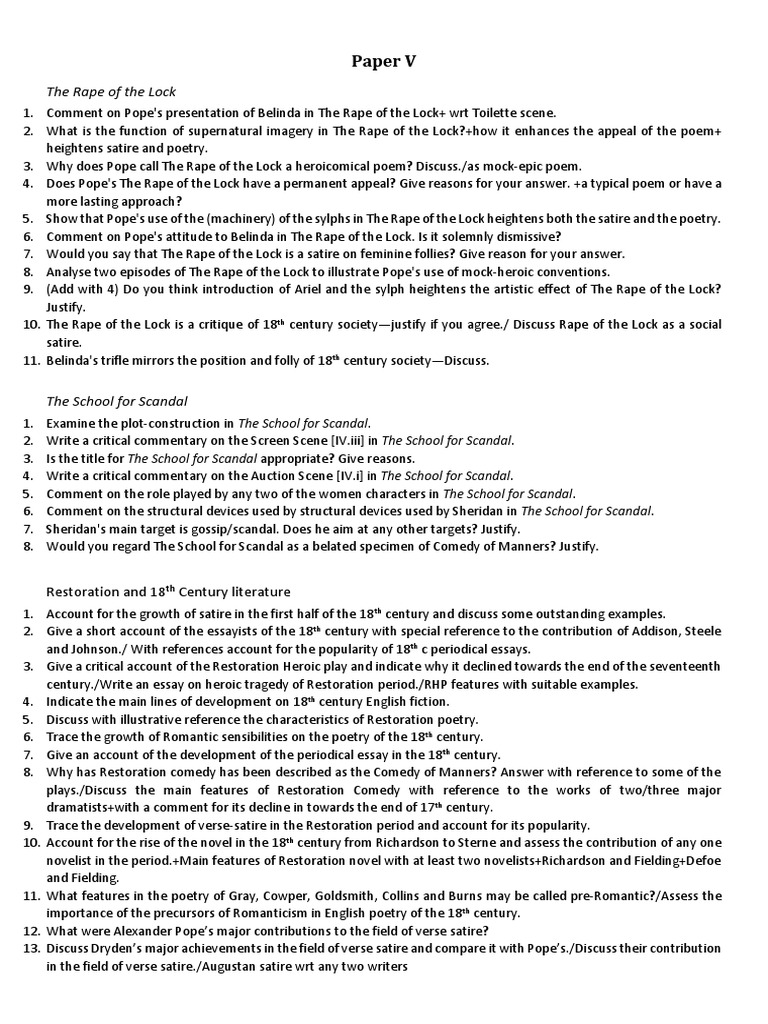 Semester III CU Questions | PDF | Romanticism | William Blake