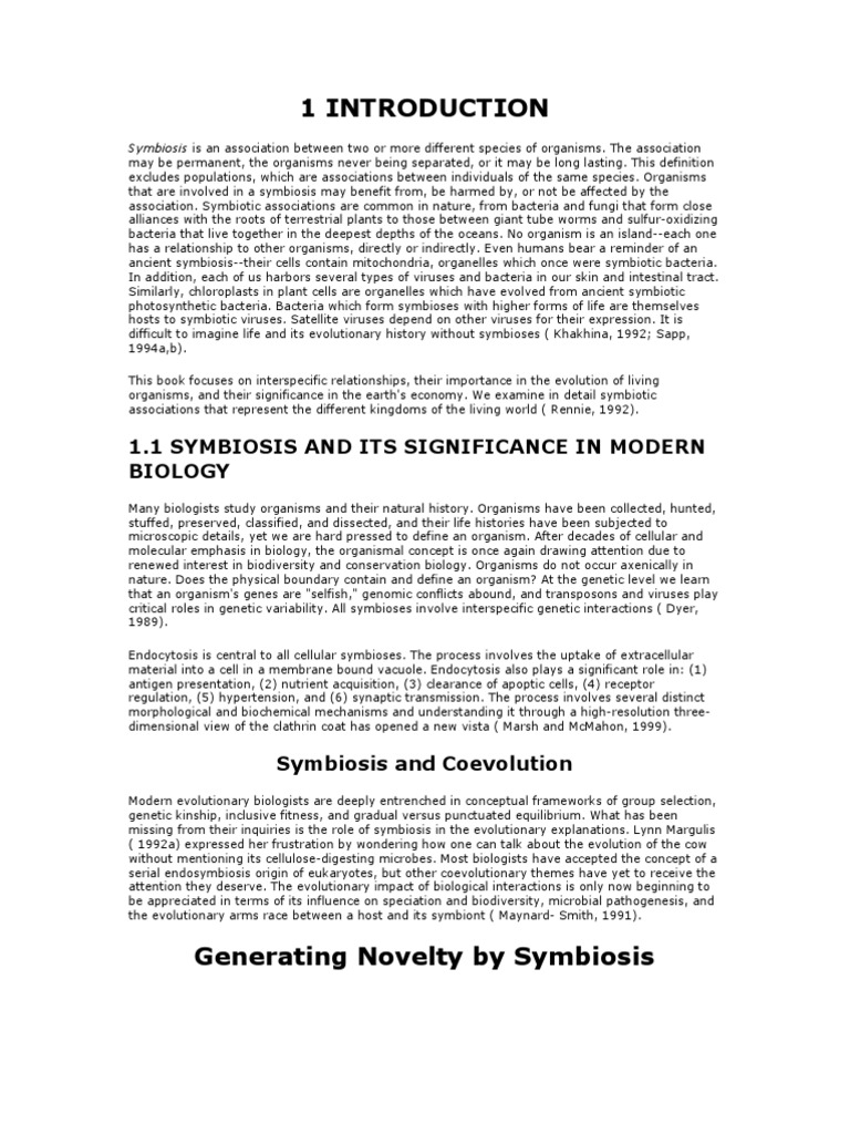 1 Introduction Symbiosis | PDF | Symbiosis | Virus
