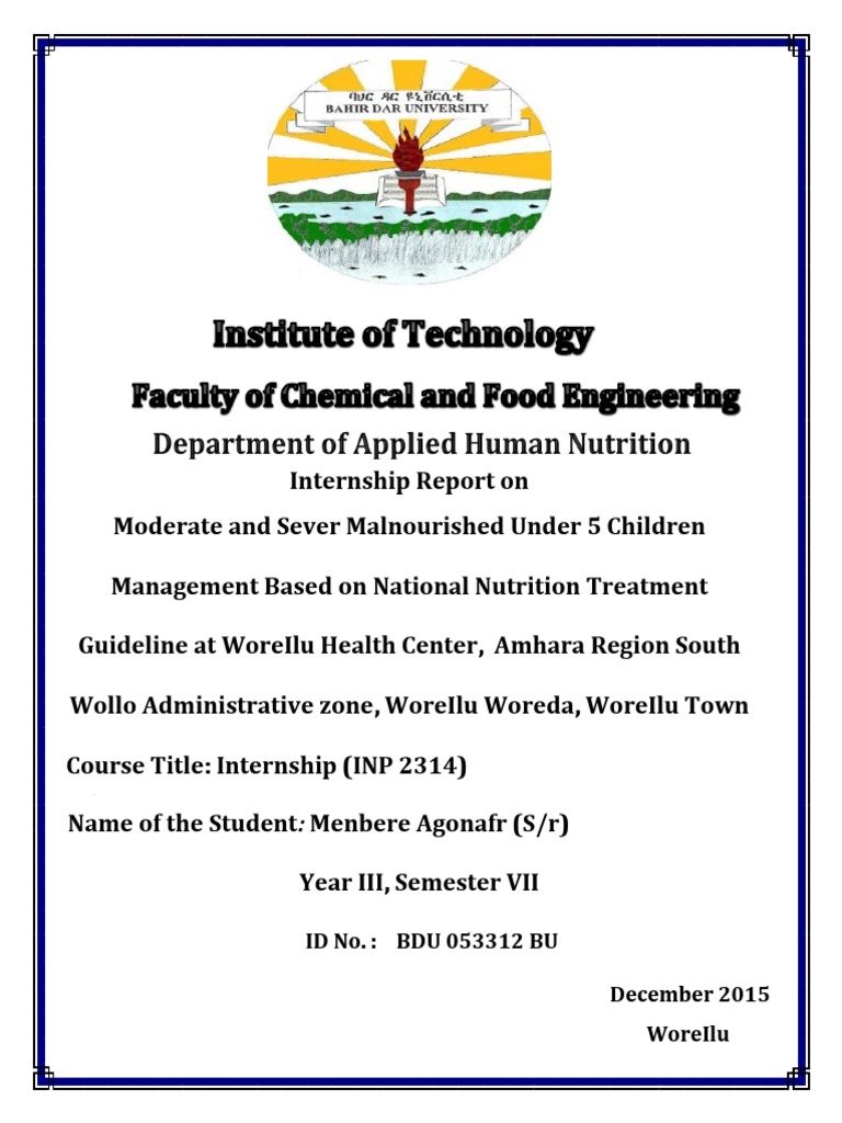 Research Proposal BDU Institute of Technology | PDF | Human Nutrition ...