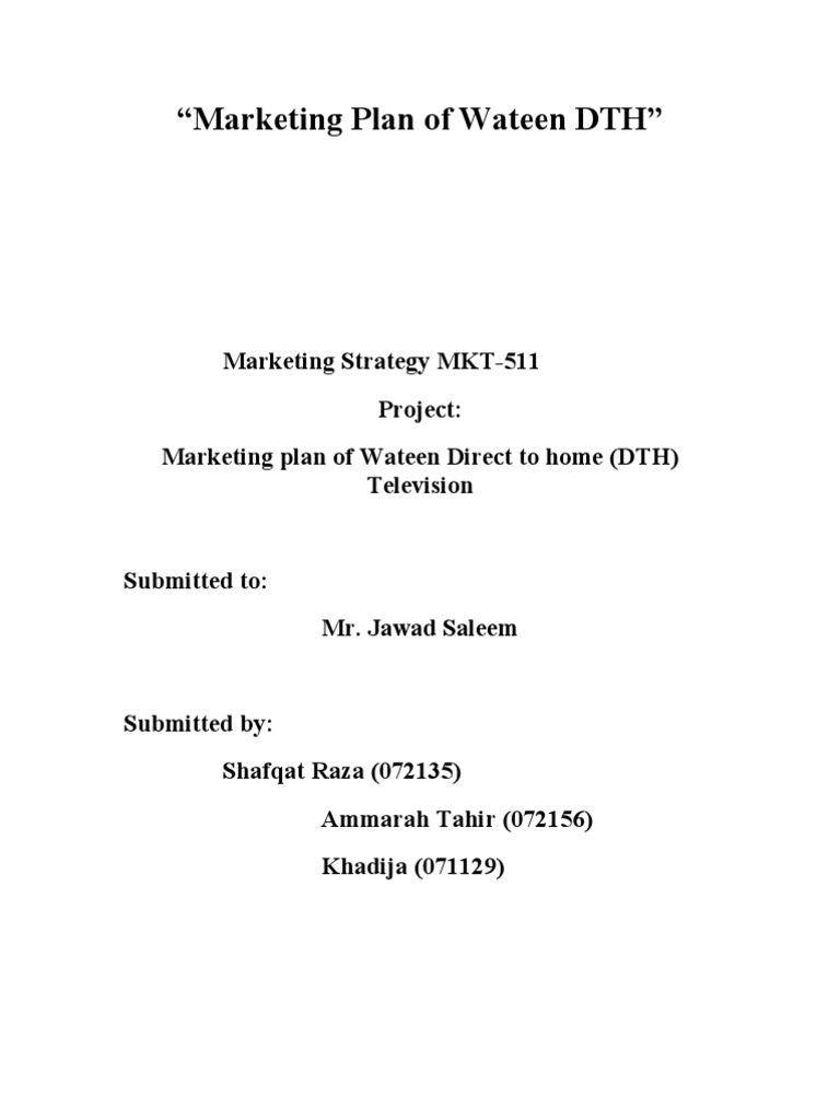 Report On Marketing Strategy of Wateen Telecom | PDF | Satellite Television | Television