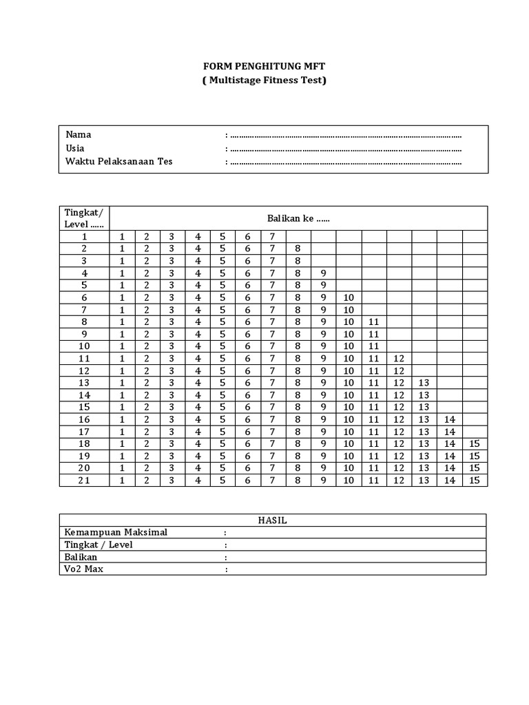 Form Penghitung MFT | PDF
