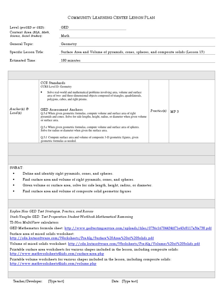 Surface Area and Volume | PDF | Area | Geometry