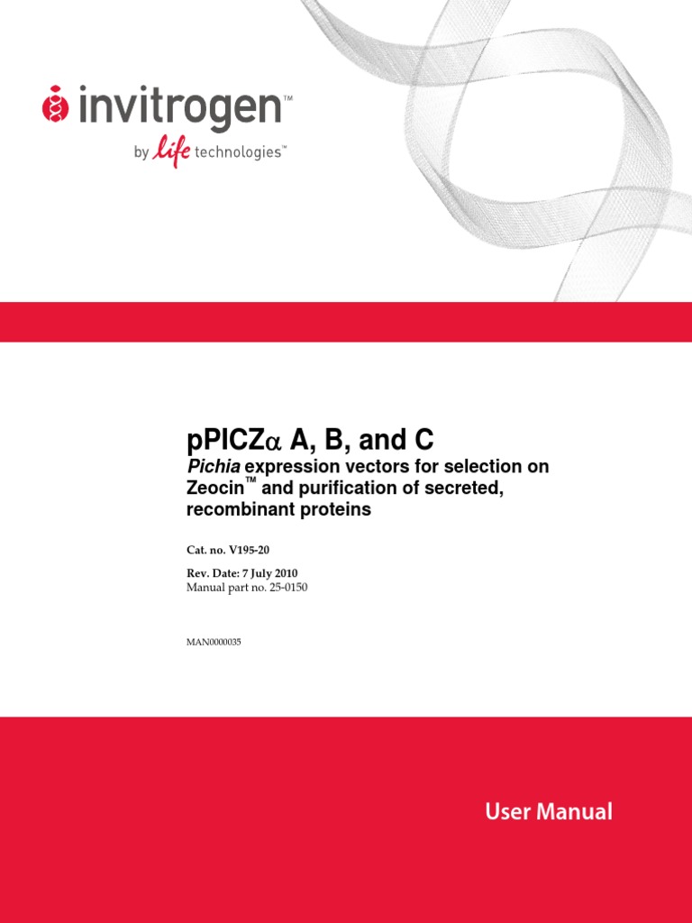 Ppiczalpha Man PDF | PDF | Molecular Cloning | Transformation (Genetics)