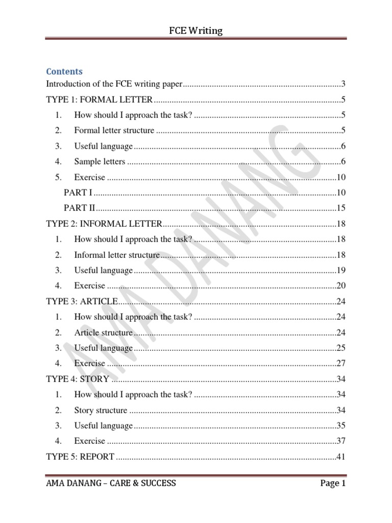 FCE Writing Guide: Tasks & Tips | PDF | Question | Paragraph