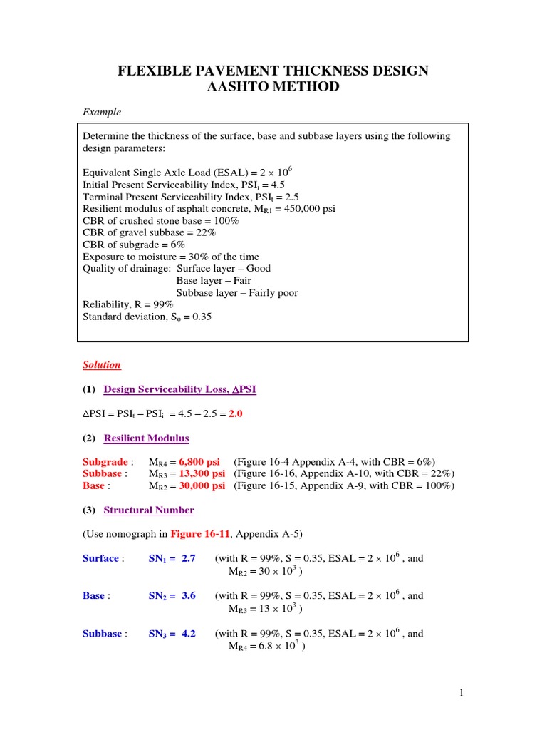 AASHTO Design Example1 | PDF | Transport Infrastructure | Road ...