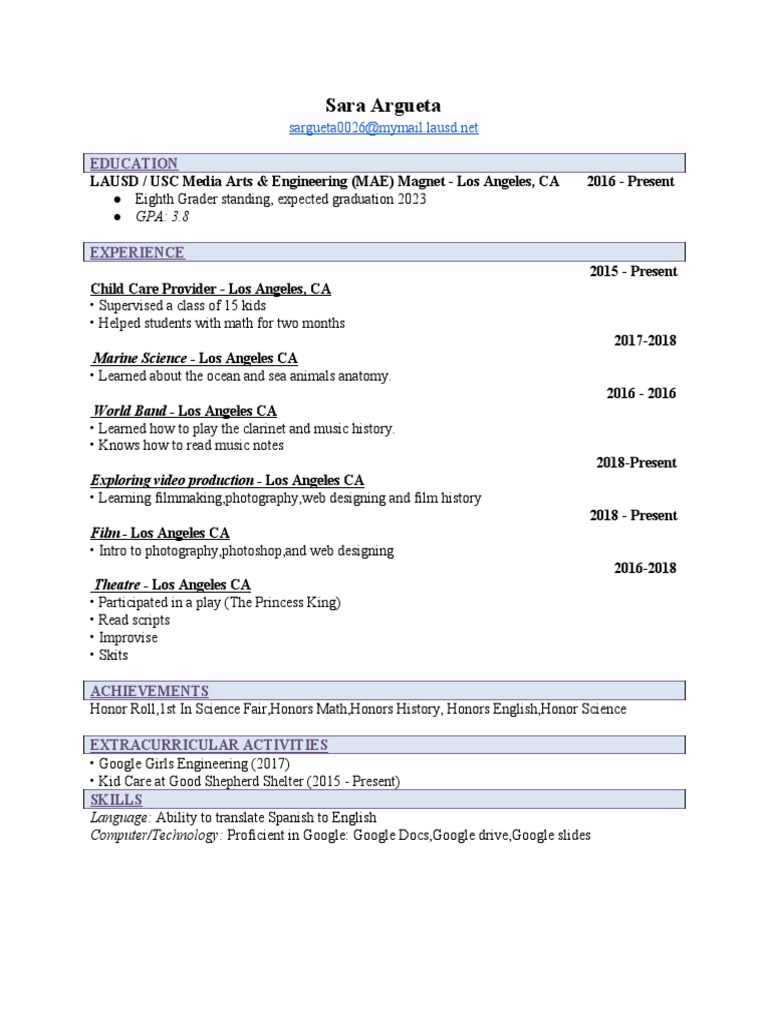 Sample Resume 2017 | PDF | Foreign Language Studies