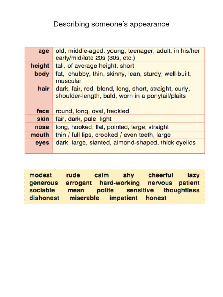 Describing Appearance | PDF