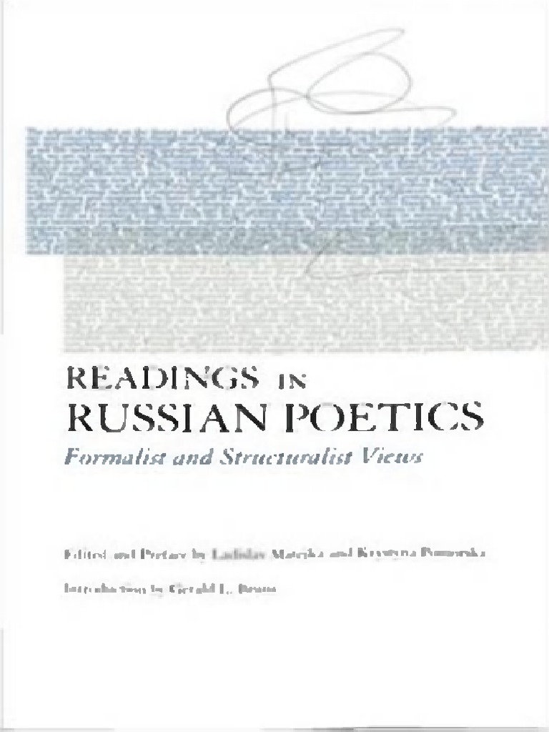 Russian Poetics: Formalist & Structuralist Views | PDF | Lexicon | Poetry