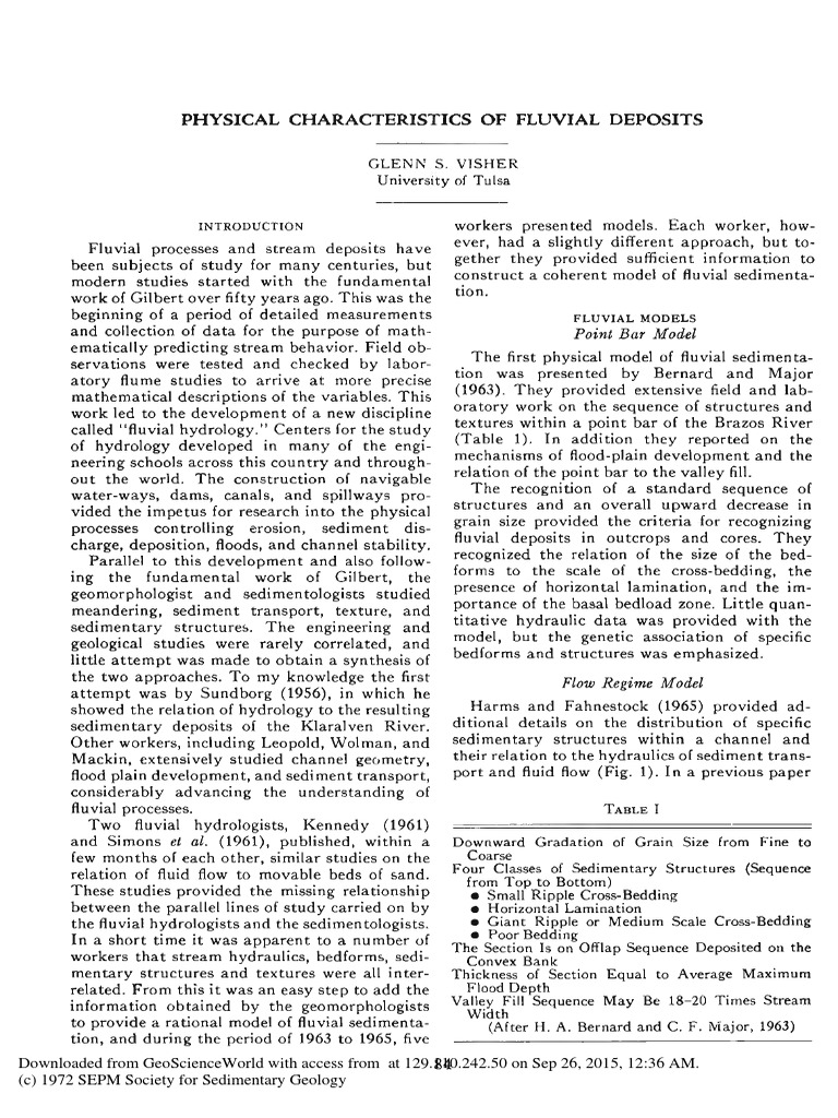 Physical Characteristics of Fluvial Deposits | PDF | Sediment ...