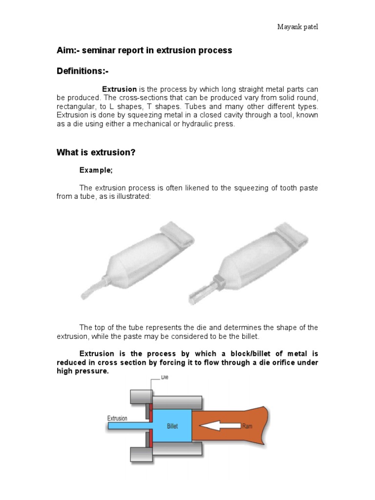 Extrusion Process | PDF | Extrusion | Metalworking